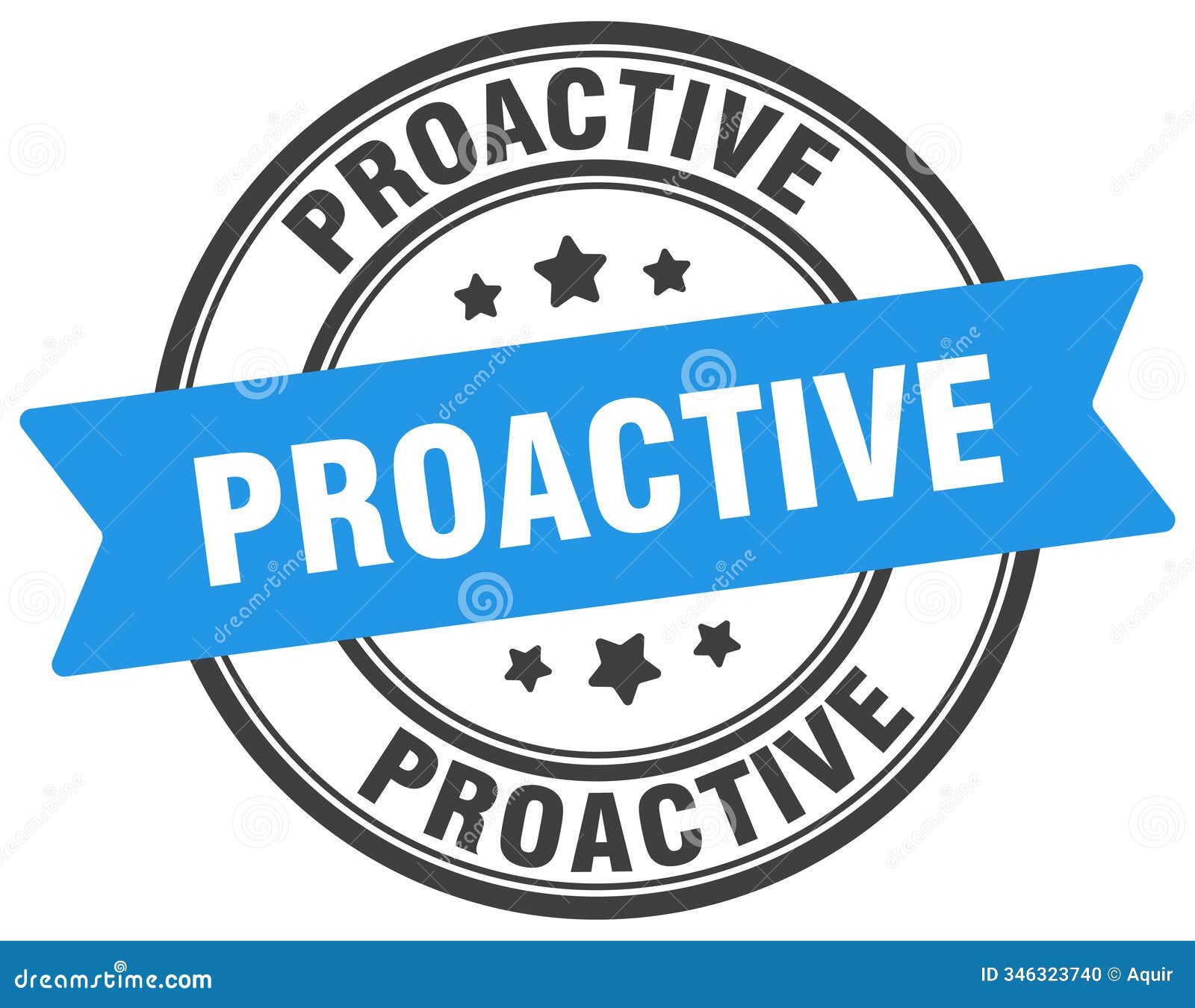 Proactive Stamp Cartoon Vector | CartoonDealer.com #347664137
