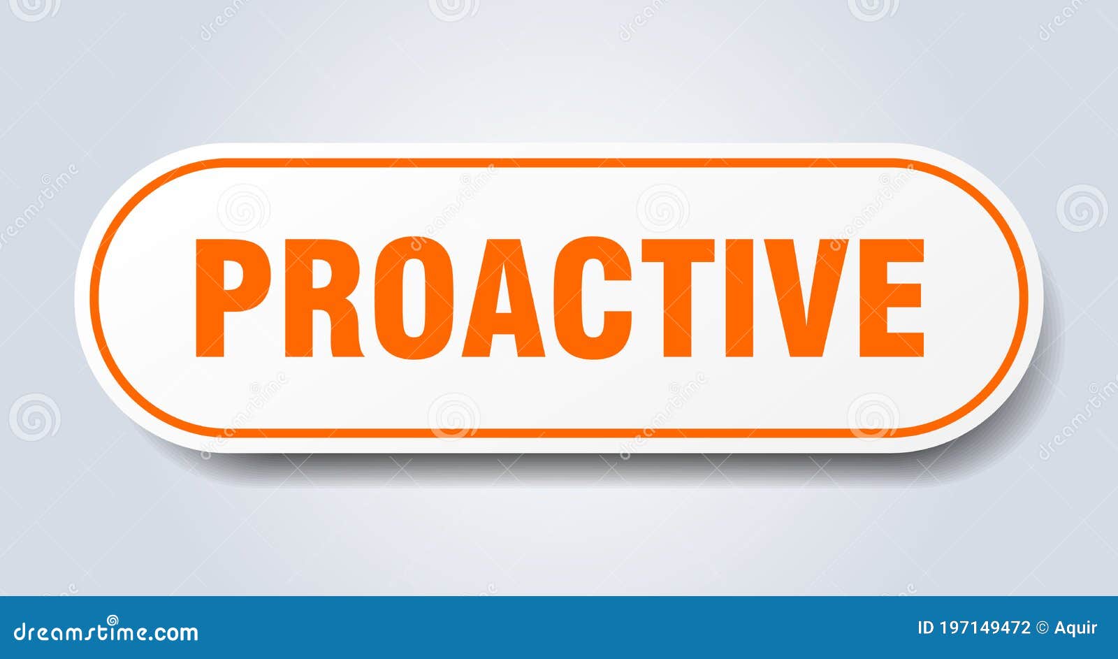 Proactive sticker. stock vector. Illustration of stamp - 197149472