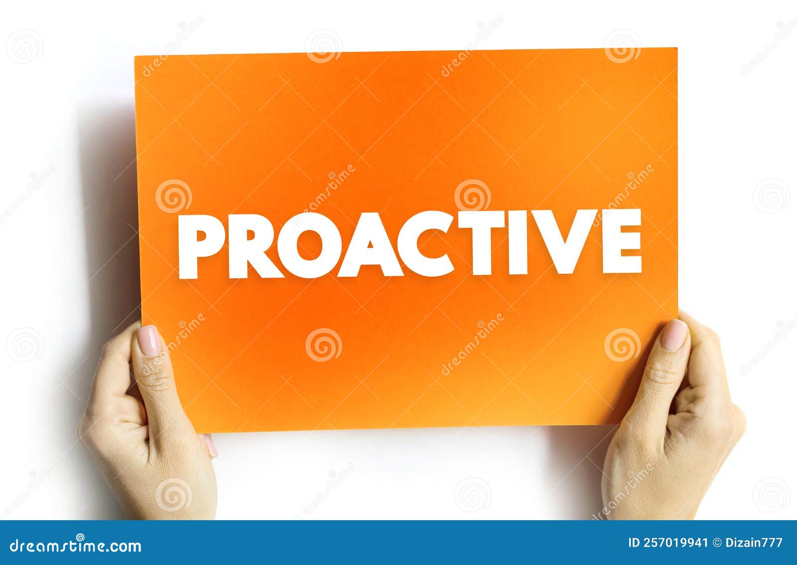 Proactive Text Quote, Concept Background Stock Image - Image of hand ...