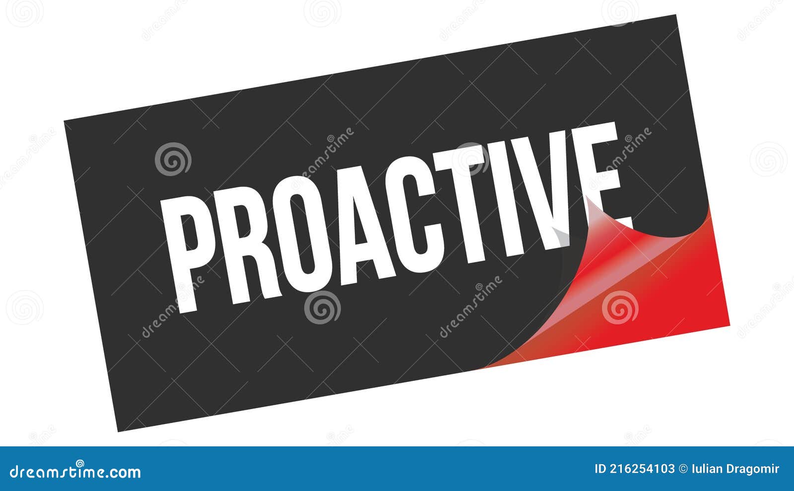 PROACTIVE Text on Black Red Sticker Stamp Stock Illustration ...