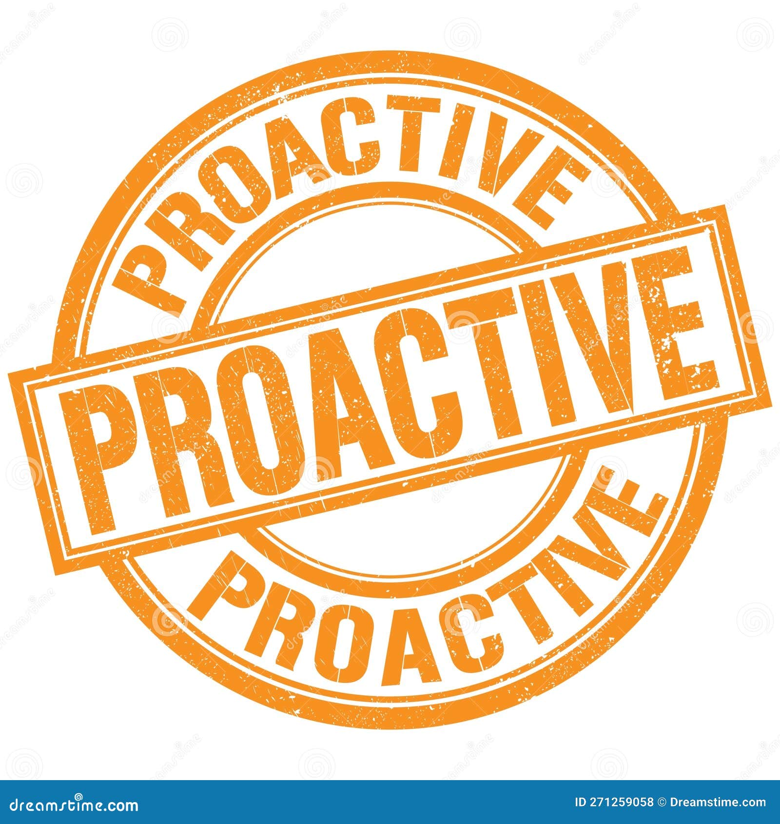 PROACTIVE Written Word on Orange Stamp Sign Stock Illustration ...