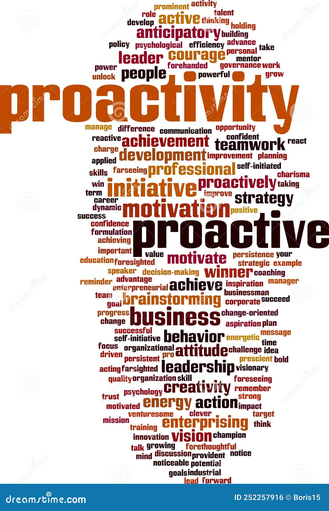 Proactivity word cloud stock vector. Illustration of foreseeing - 252257916