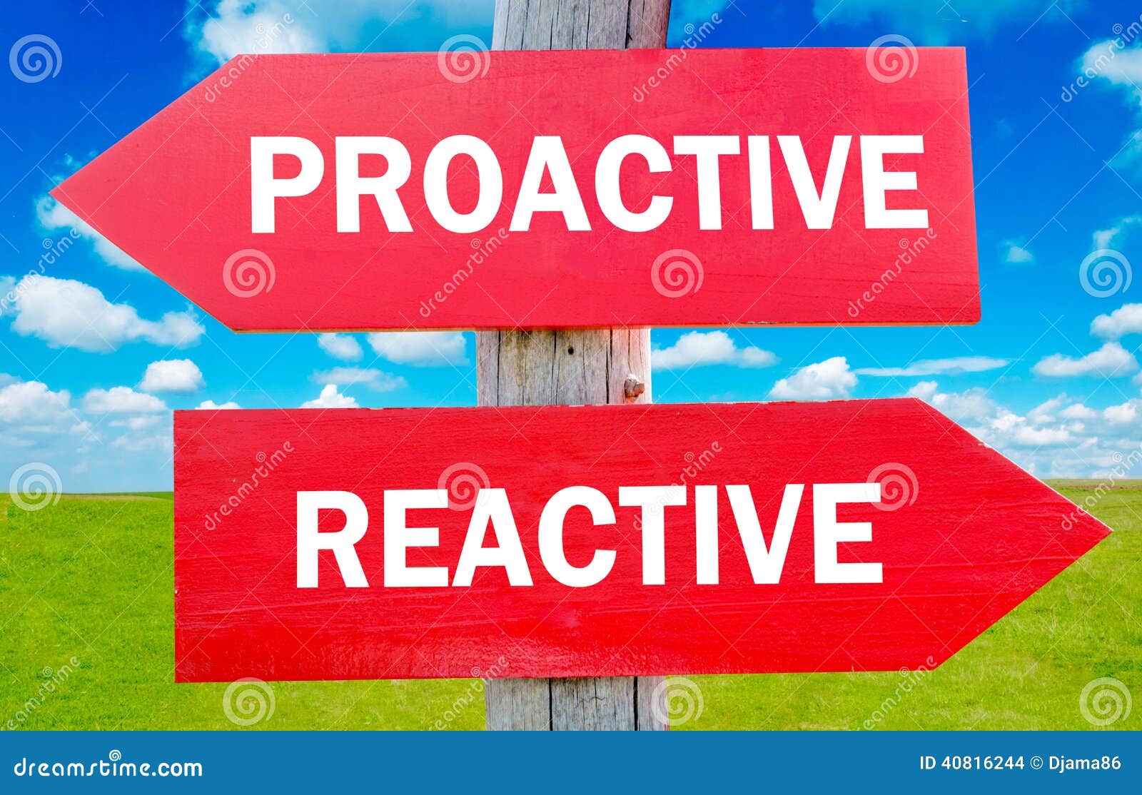 Proaktiv und reagierend stockfoto. Bild von feld, wiese - 40816244