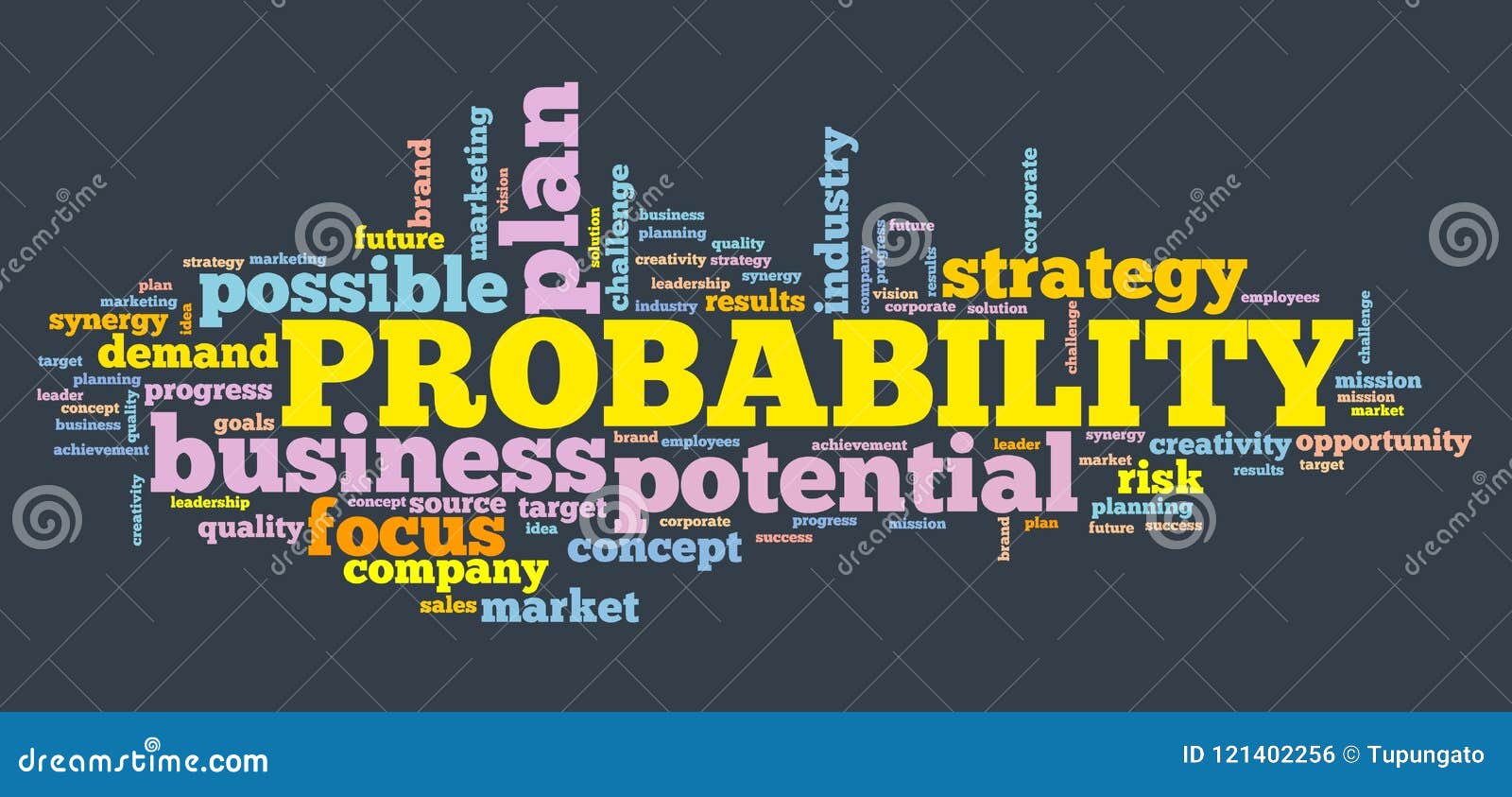 Probability and decisions stock illustration. Illustration of words ...