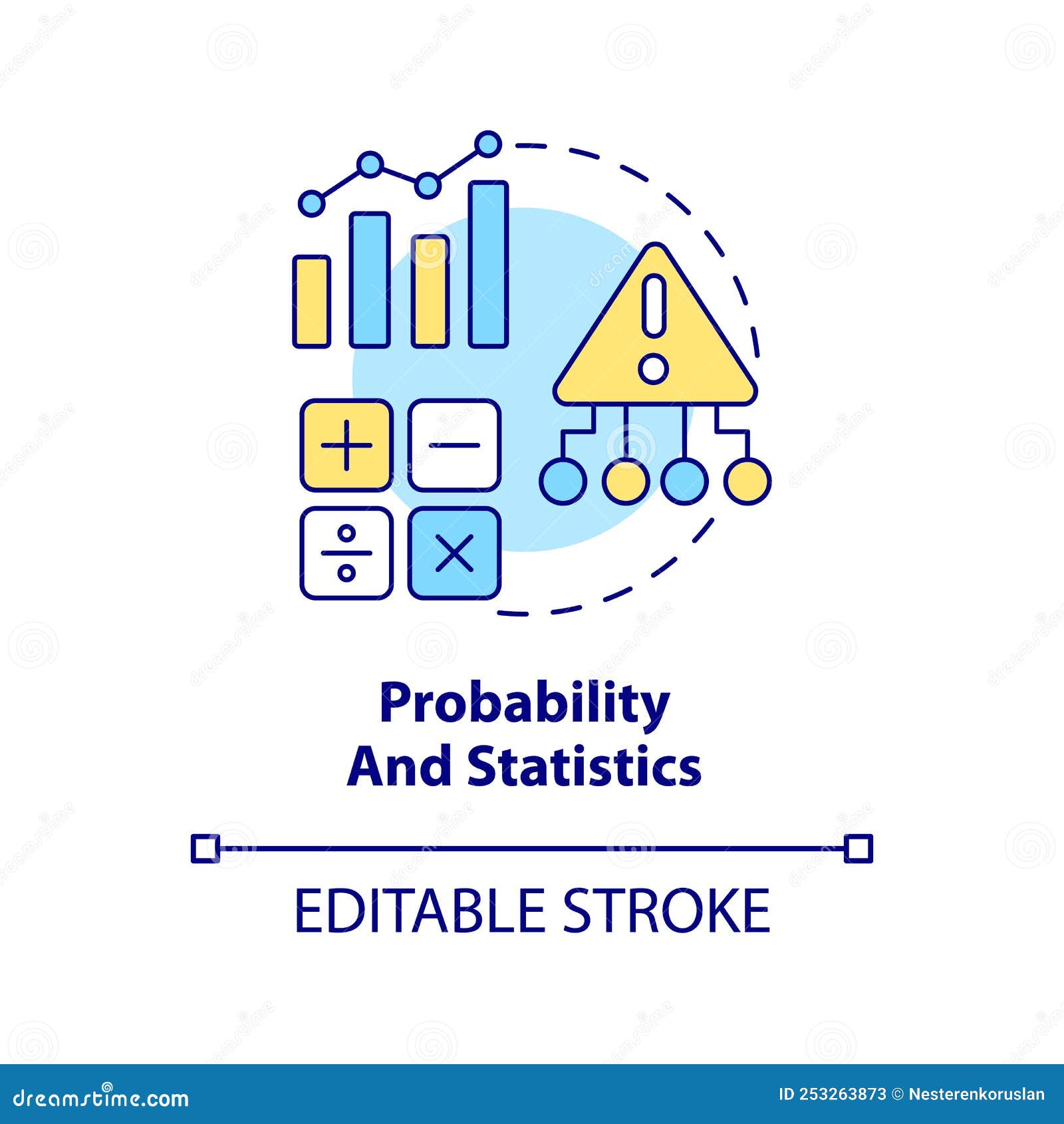 Probability and Statistics Concept Icon Stock Vector - Illustration of ...
