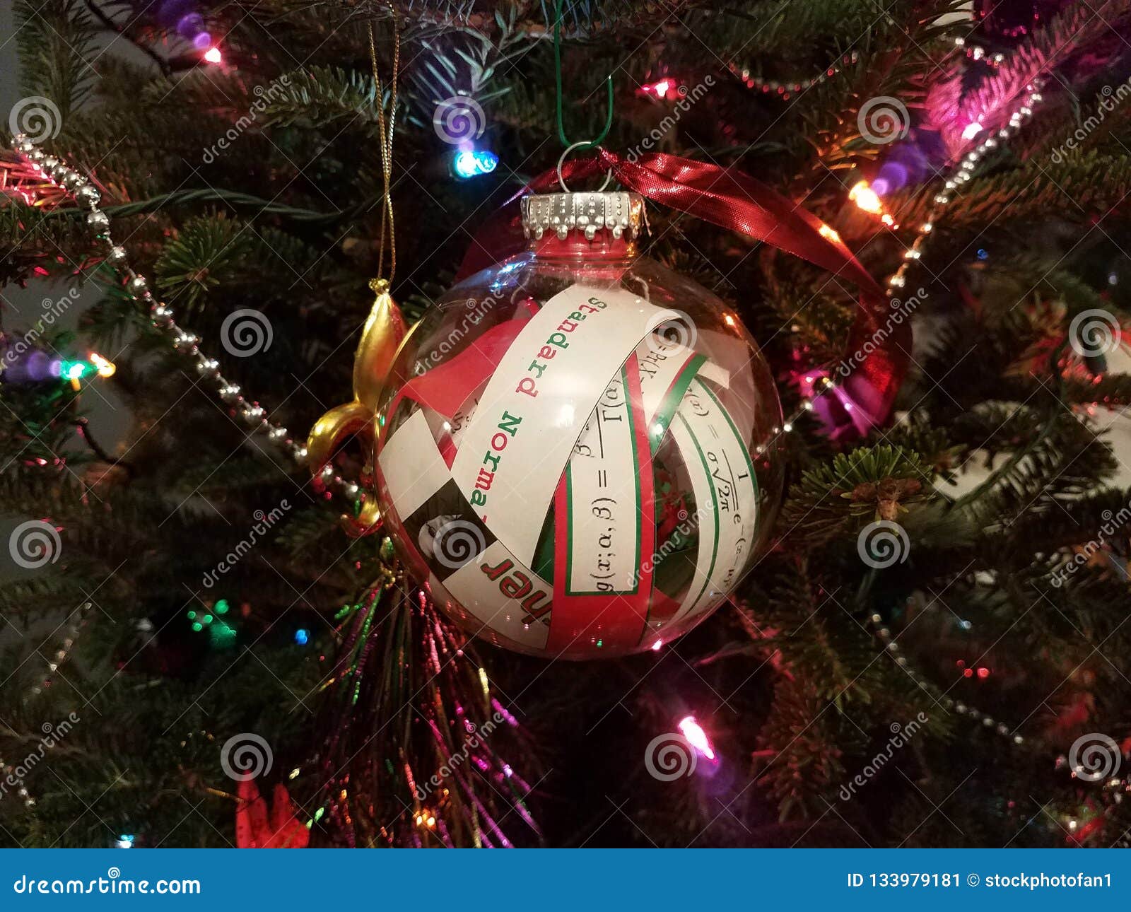 Probability and Statistics Themed Christmas Ornament on Tree Editorial ...