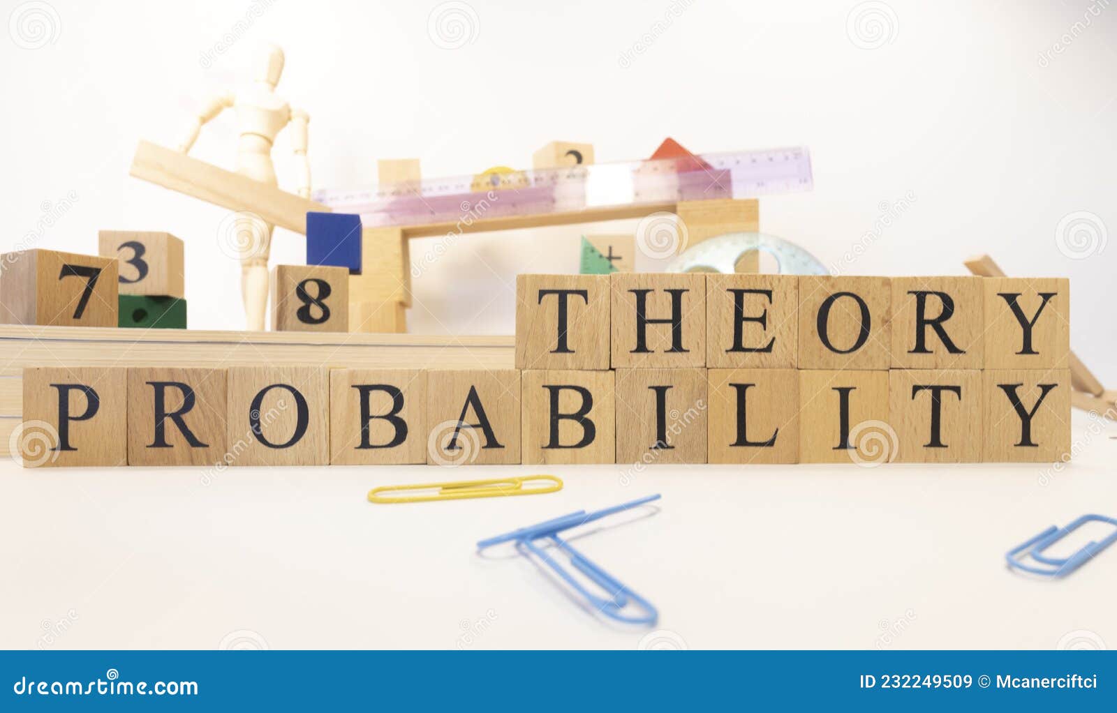 Probability Theory Was Created from Wooden Cubes. Education Concept ...