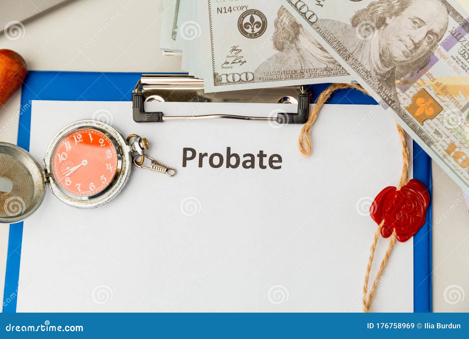 Probate Sign, Stack of Papers and Gavel Stock Image - Image of notary ...