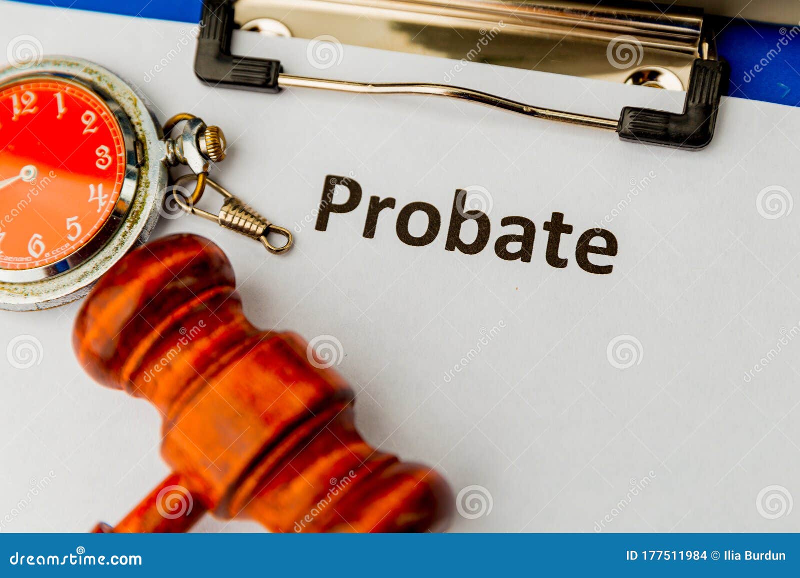 Probate Sign, Stack of Papers and Gavel Stock Photo - Image of death ...
