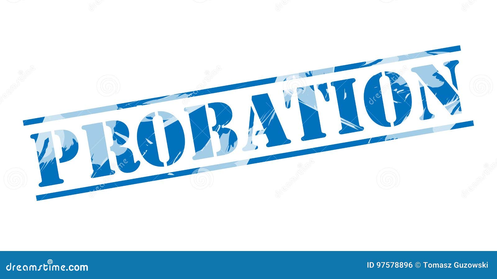 Probation blue stamp stock illustration. Illustration of symbol - 97578896