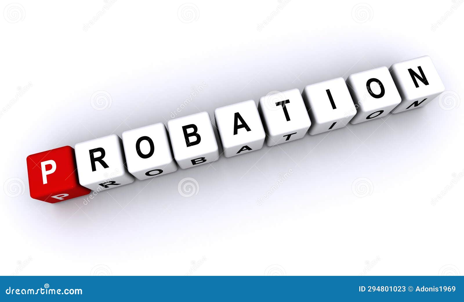 Probation Word Block on White Stock Illustration - Illustration of ...