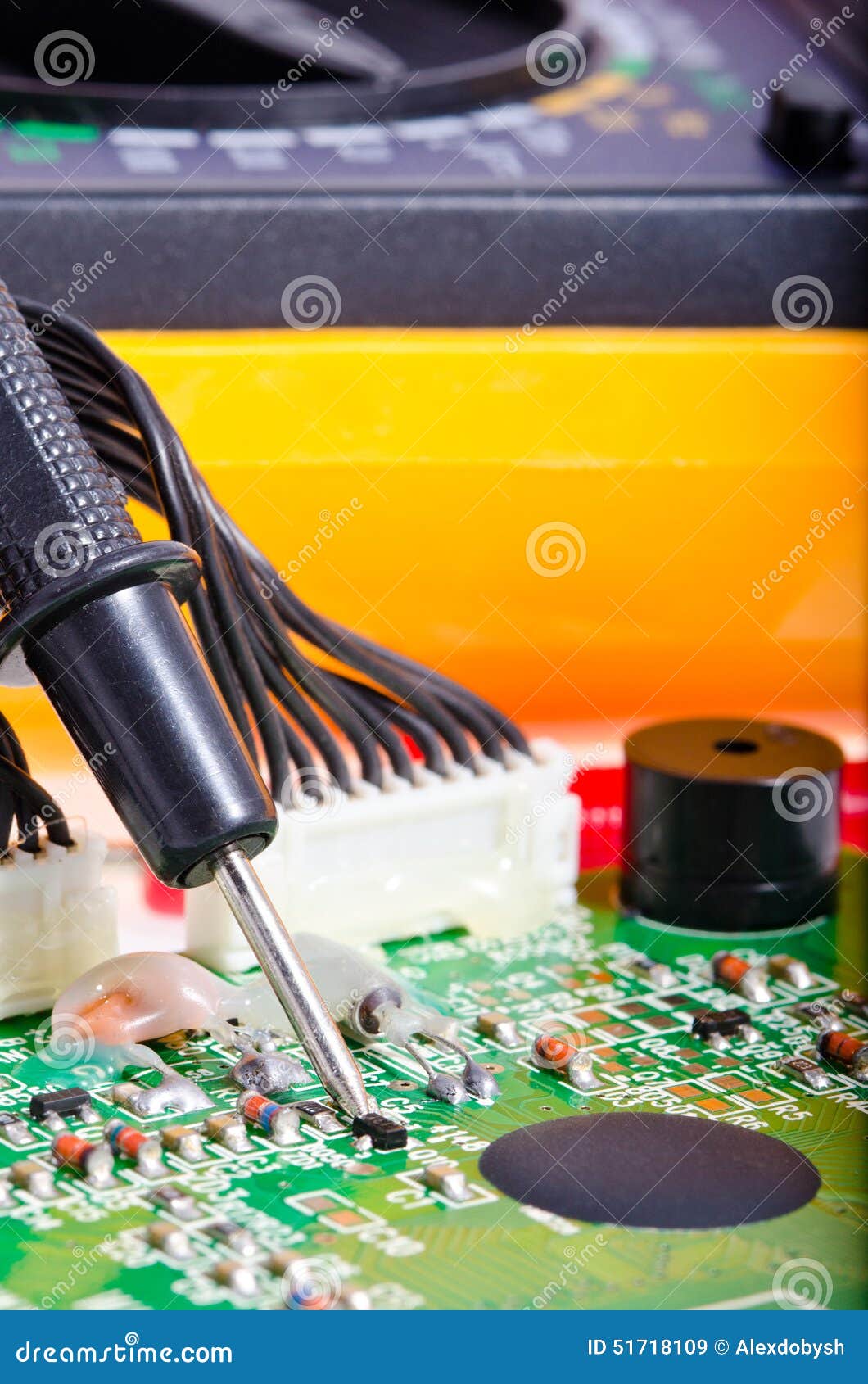 Probe of the Digital Multimeter Stock Image - Image of analyzing ...