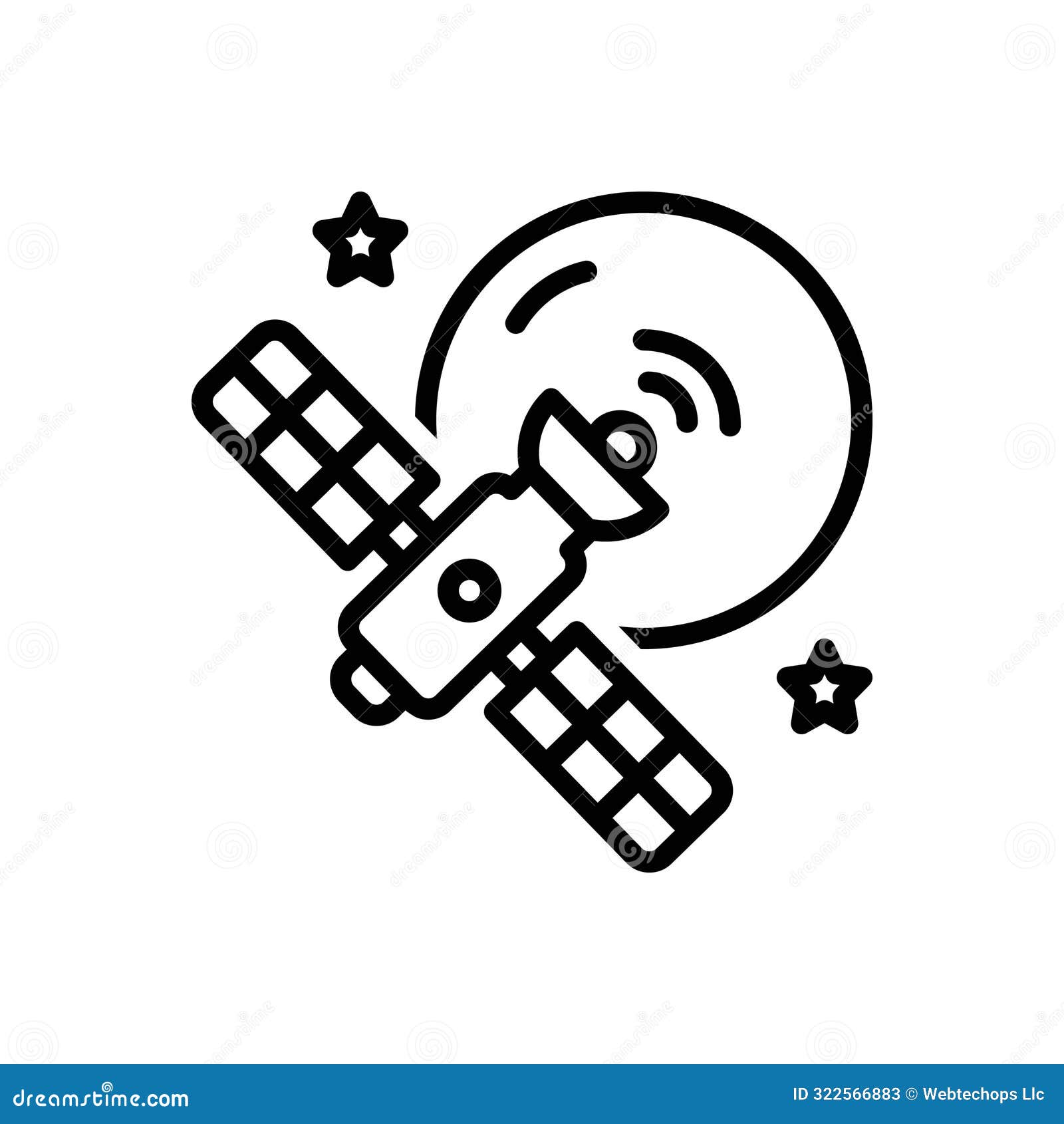 Black Line Icon for Probe, Investigation and Space Stock Vector ...