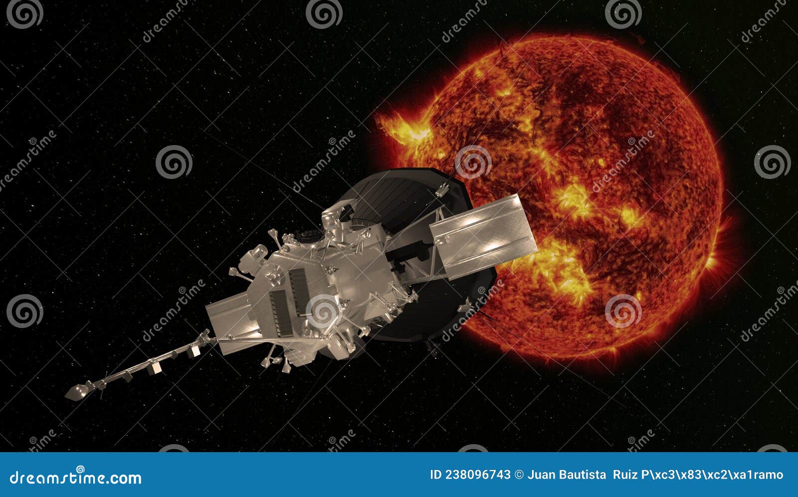 A Probe To Study the Sun, Approaching a Star. Elements of this Image ...