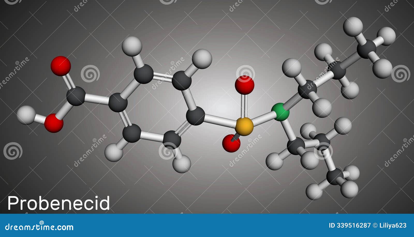 Probenecid Molecule. a Uricosuric Agent Used in the Treatment of Gout ...