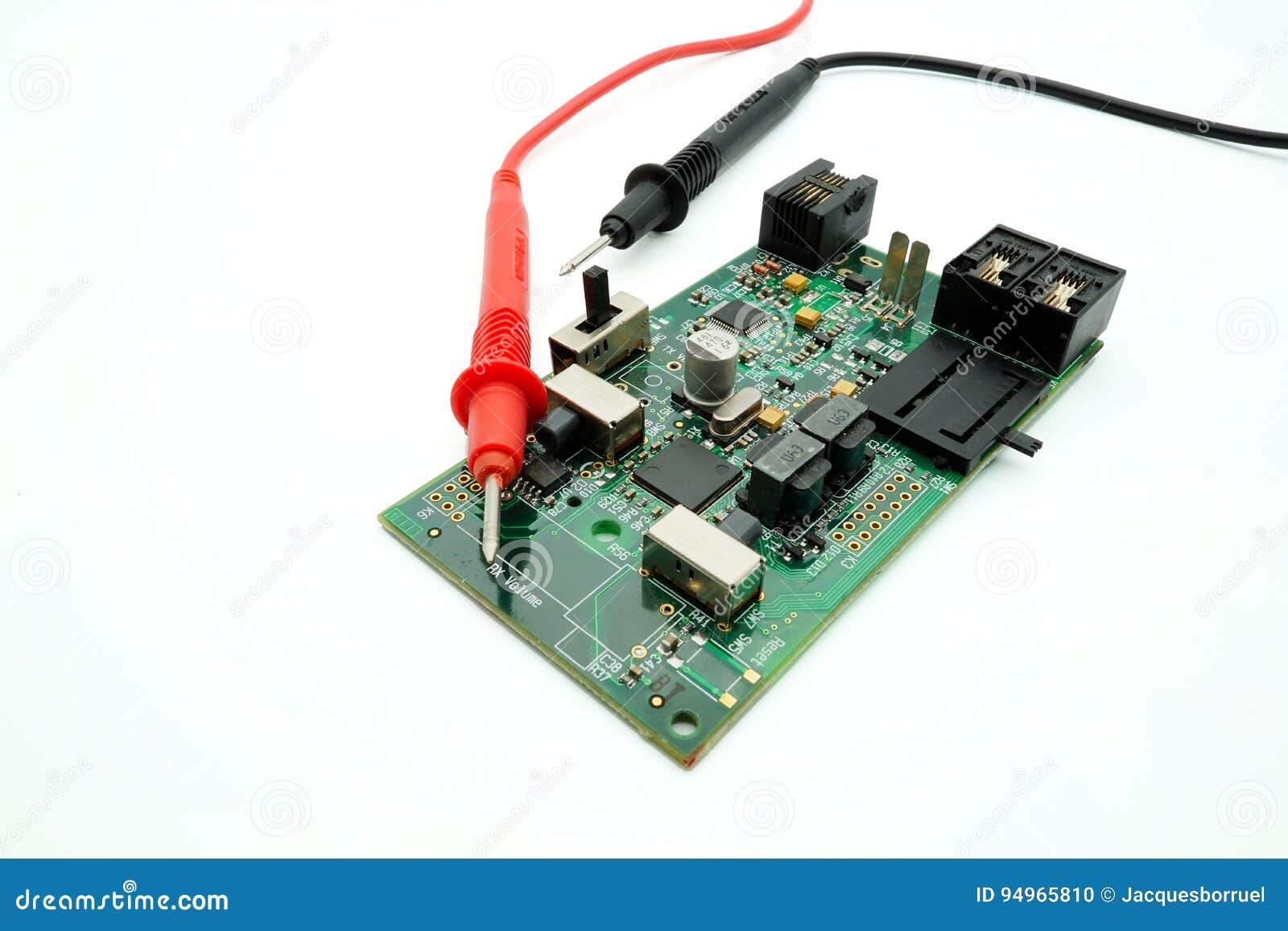 Probes and Electronic Circuit Board Stock Photo - Image of background ...