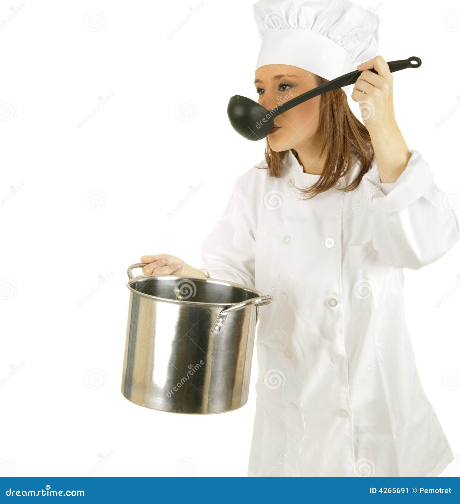 Probieren-Soße oder Suppe stockbild. Bild von schönheit - 4265691