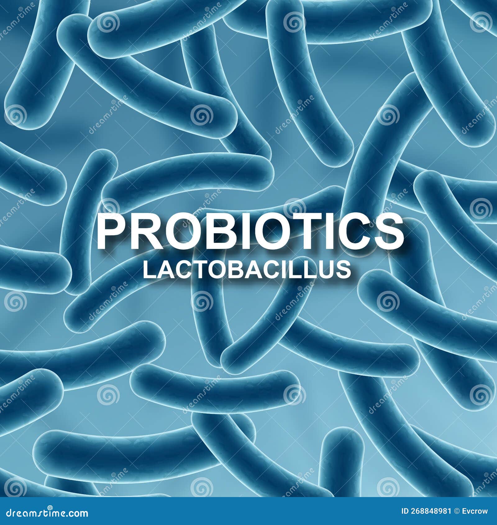 Probiotic Background. Microbiome Elements on Blue Stock Vector ...