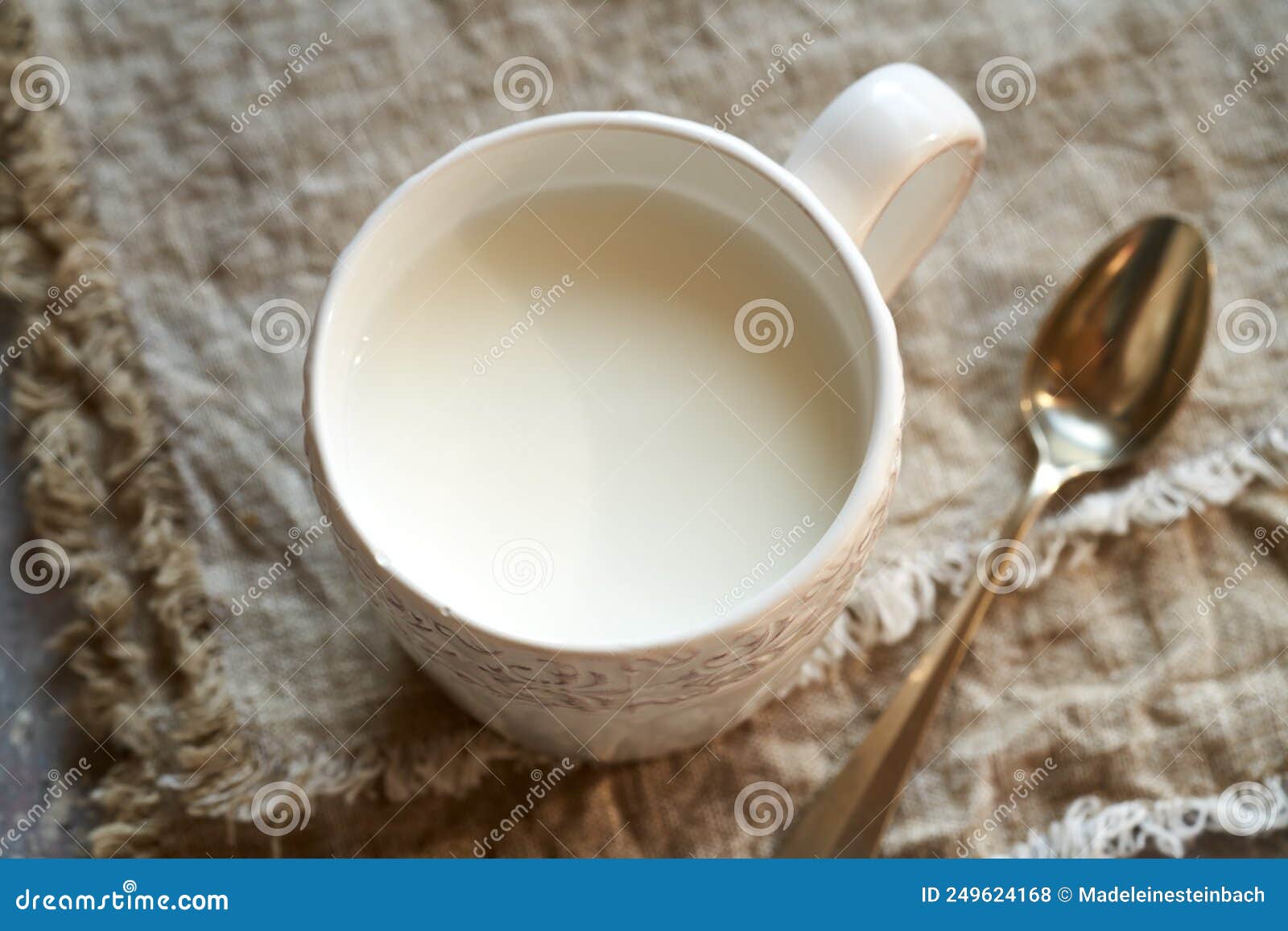 Probiotic Kefir in a White Cup on a Table Stock Photo - Image of ...
