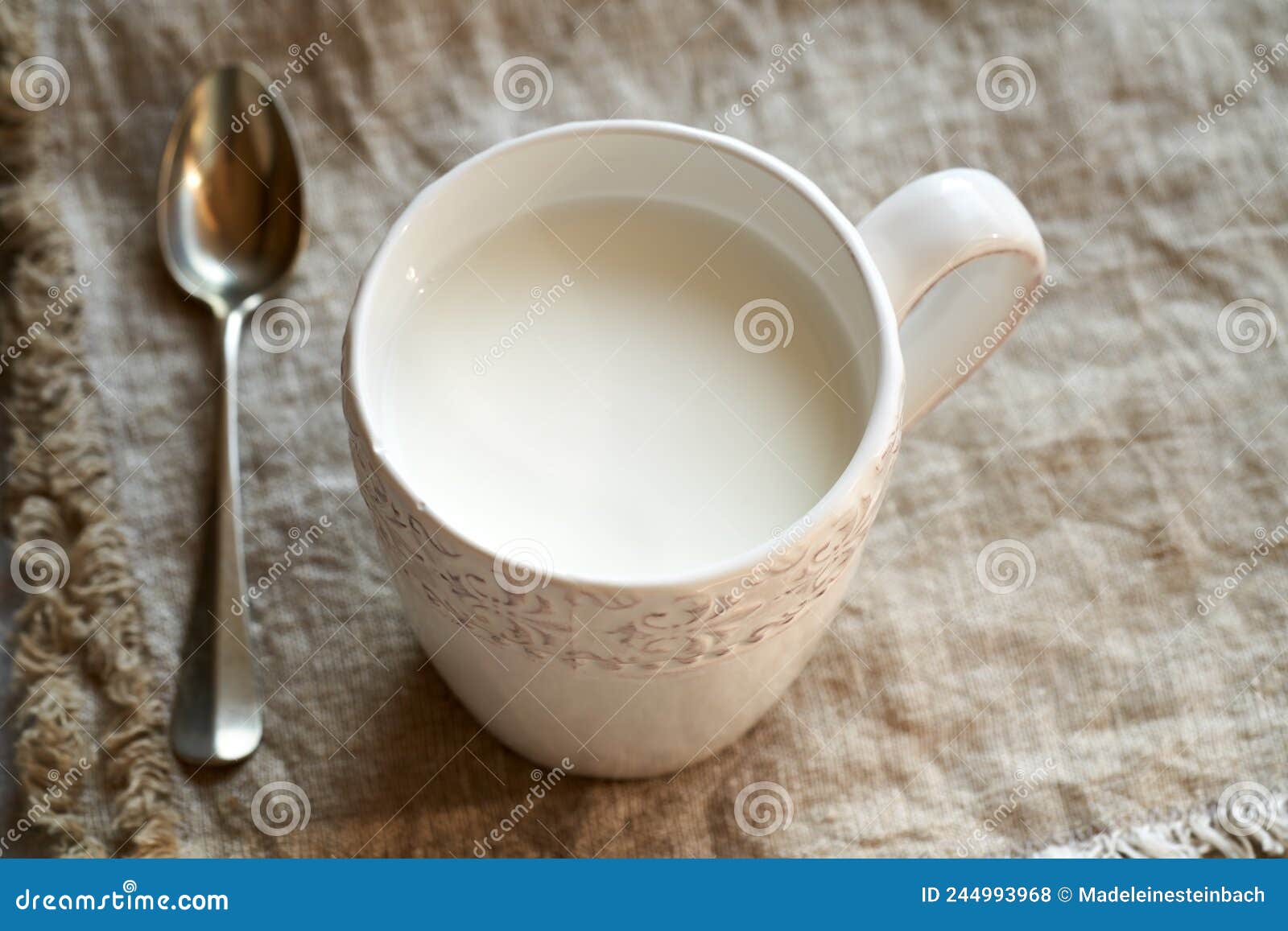 Probiotic Kefir in a White Cup on a Table Stock Photo - Image of ...