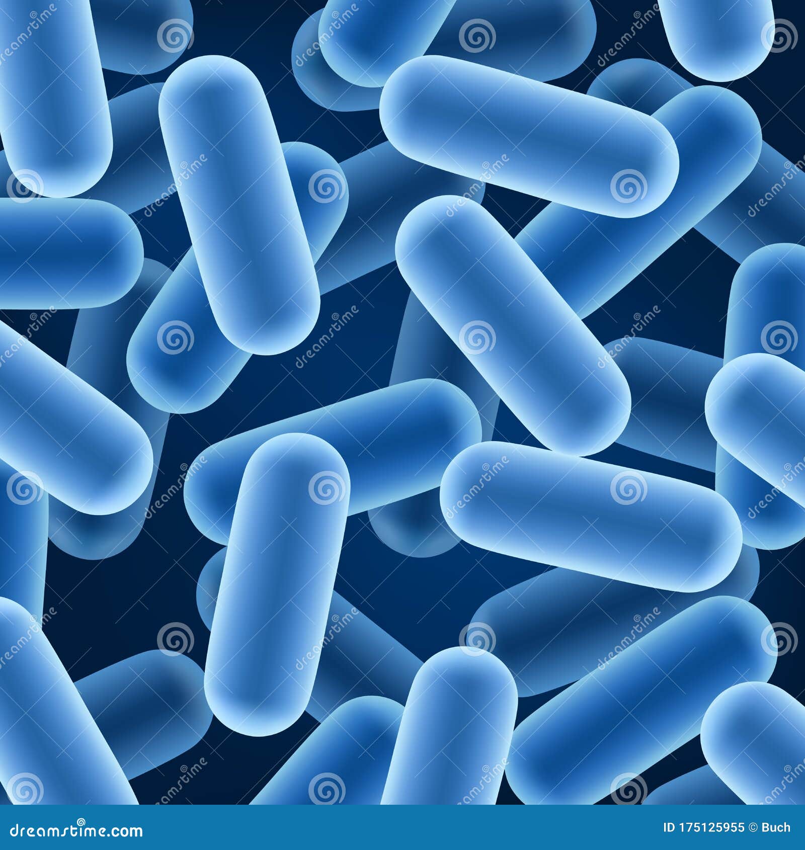 Probiotic Lactobacillus Bacterias 3d Background Stock Vector ...