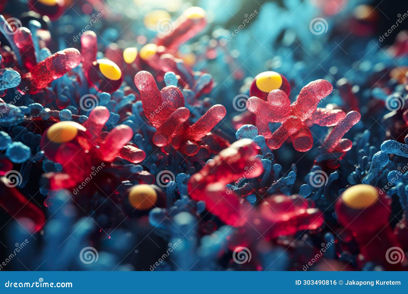 Probiotics Bacteria Biology Microorganisms Under Microscope Stock ...