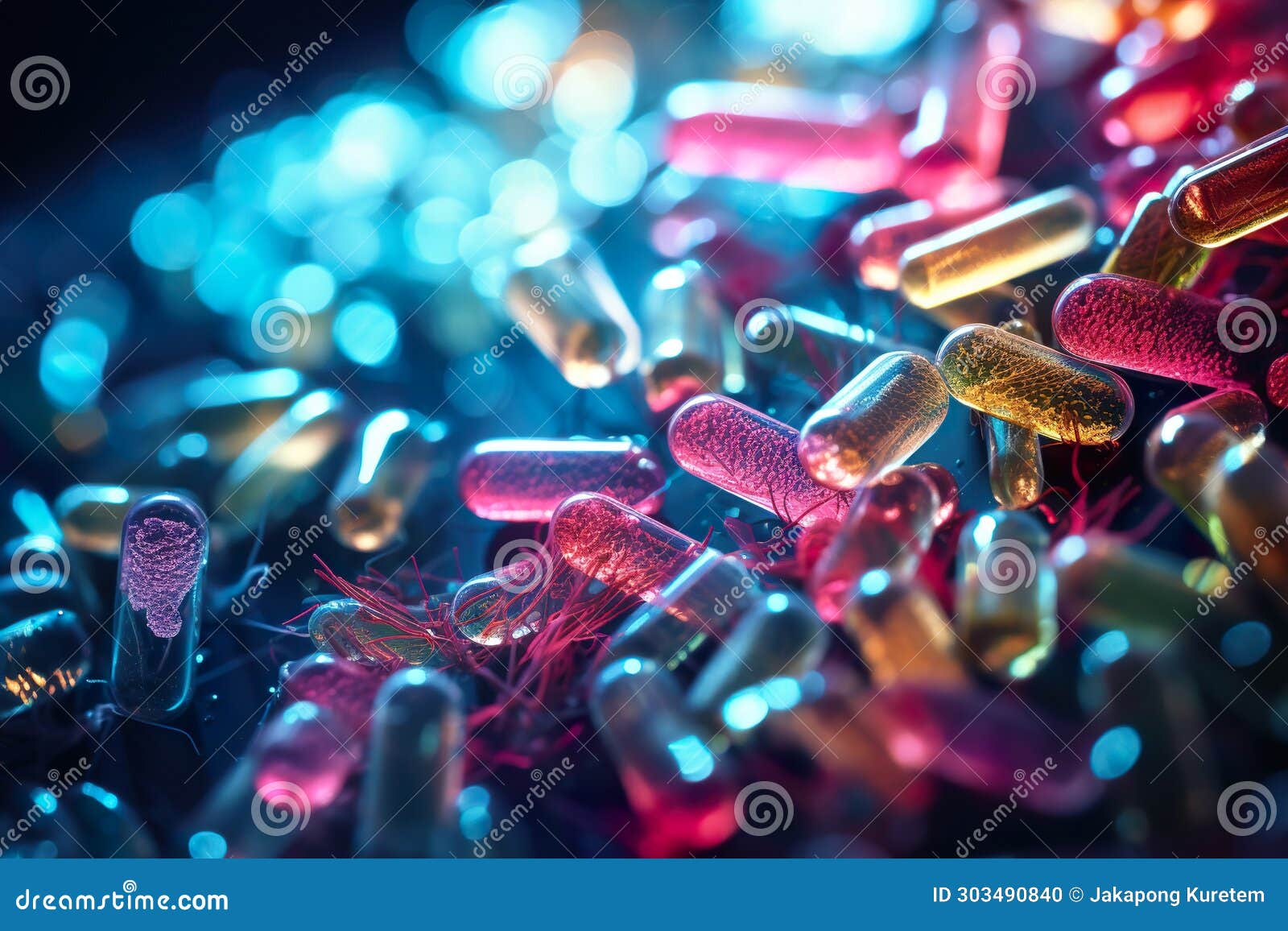 Probiotics Bacteria Biology Microorganisms Under Microscope Stock ...