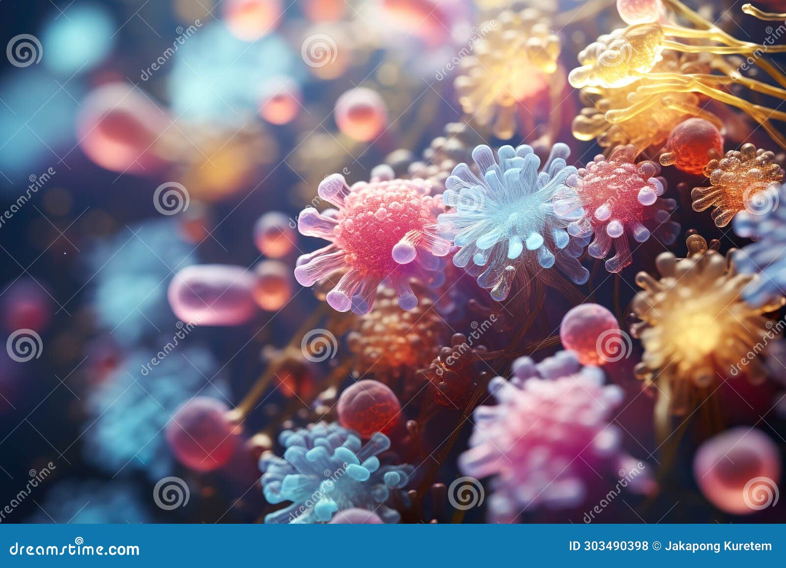 Probiotics Bacteria Biology Microorganisms Under Microscope Stock ...