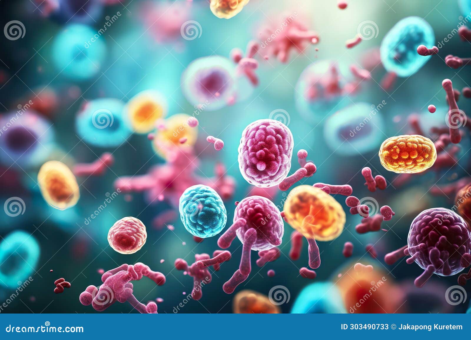 Probiotics Bacteria Biology Microorganisms Under Microscope Royalty ...