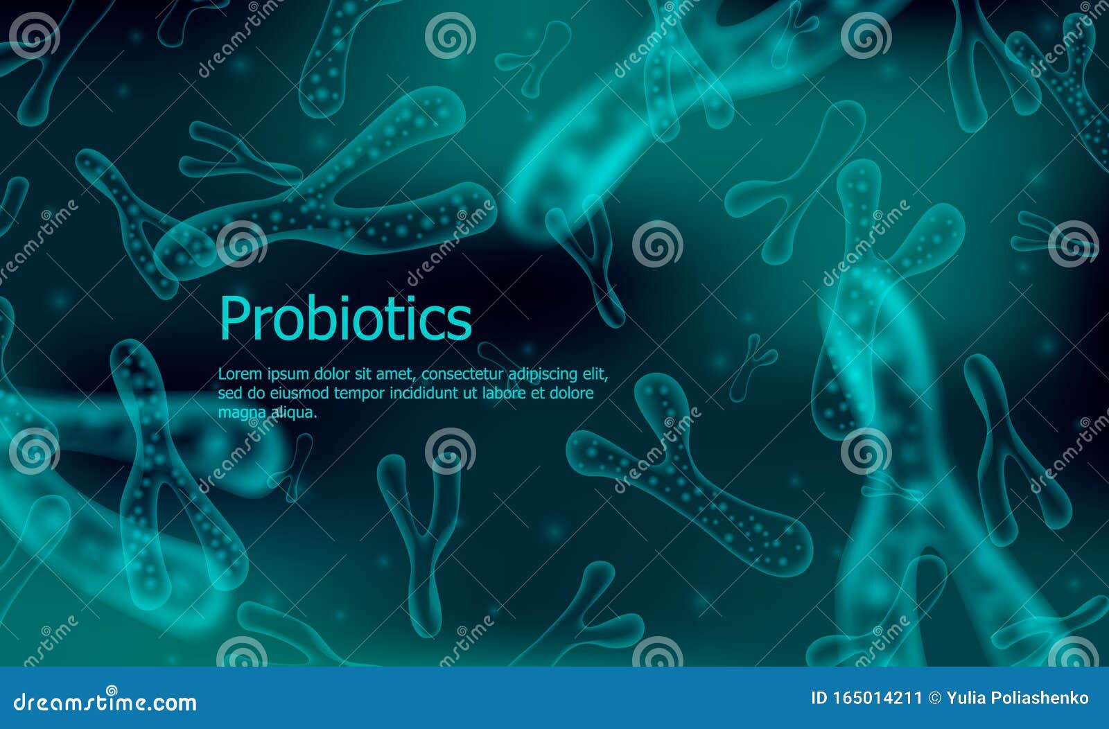 Probiotics Bacteria Biology Science Background Stock Vector