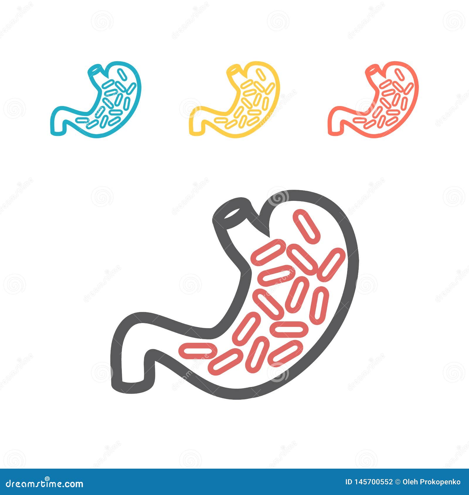 Probiotics Bacteria Line Icon Vector Icon Design Stock Vector