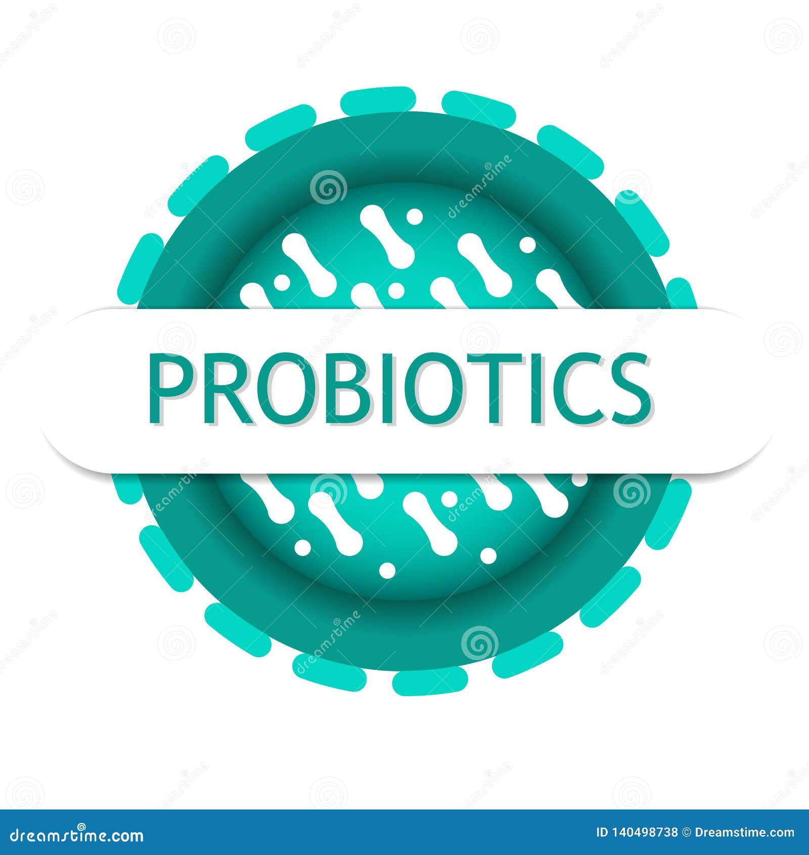 Probiotics Bacteria Vector Badge Stock Vector - Illustration of human ...