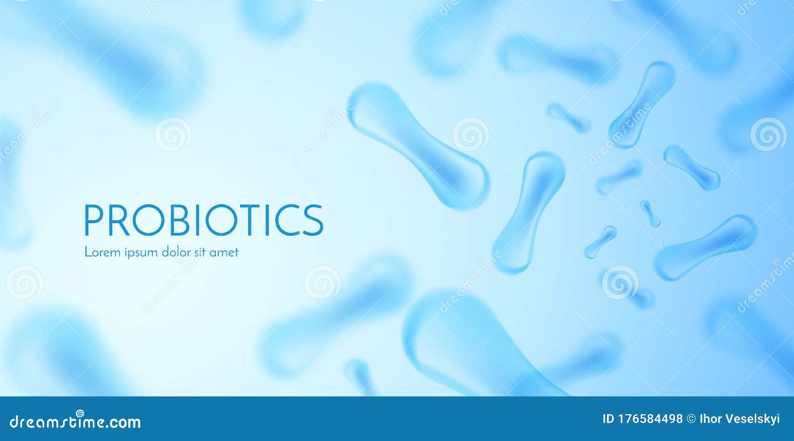 Probiotics Bacteria Vector Illustration. Biology, Science Background ...