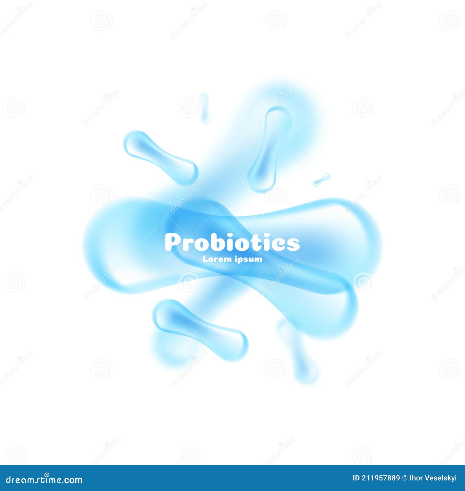 Probiotics Bacteria Vector Illustration Biology Science Background