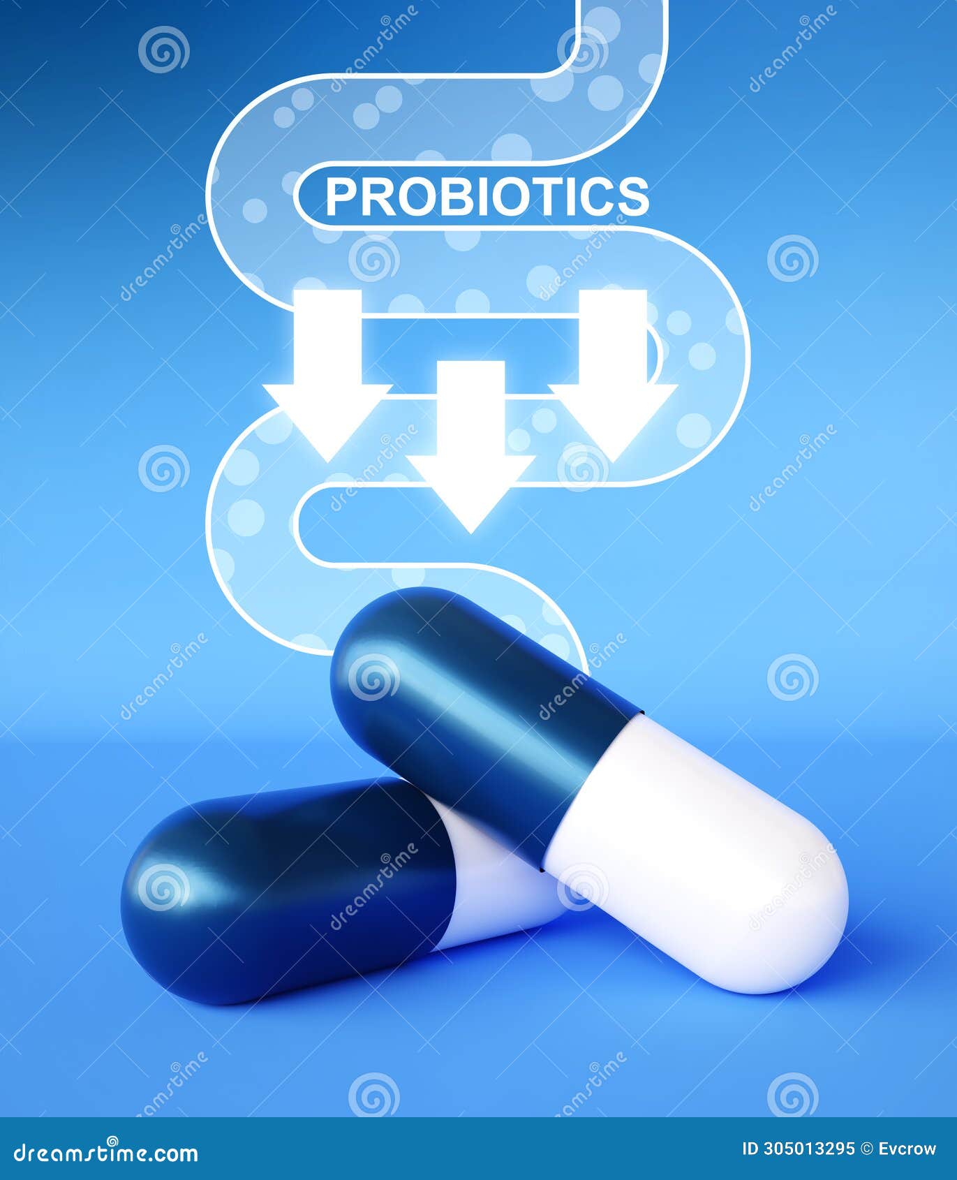Probiotics Banner Template. Probiotic in Capsule Stock Illustration ...