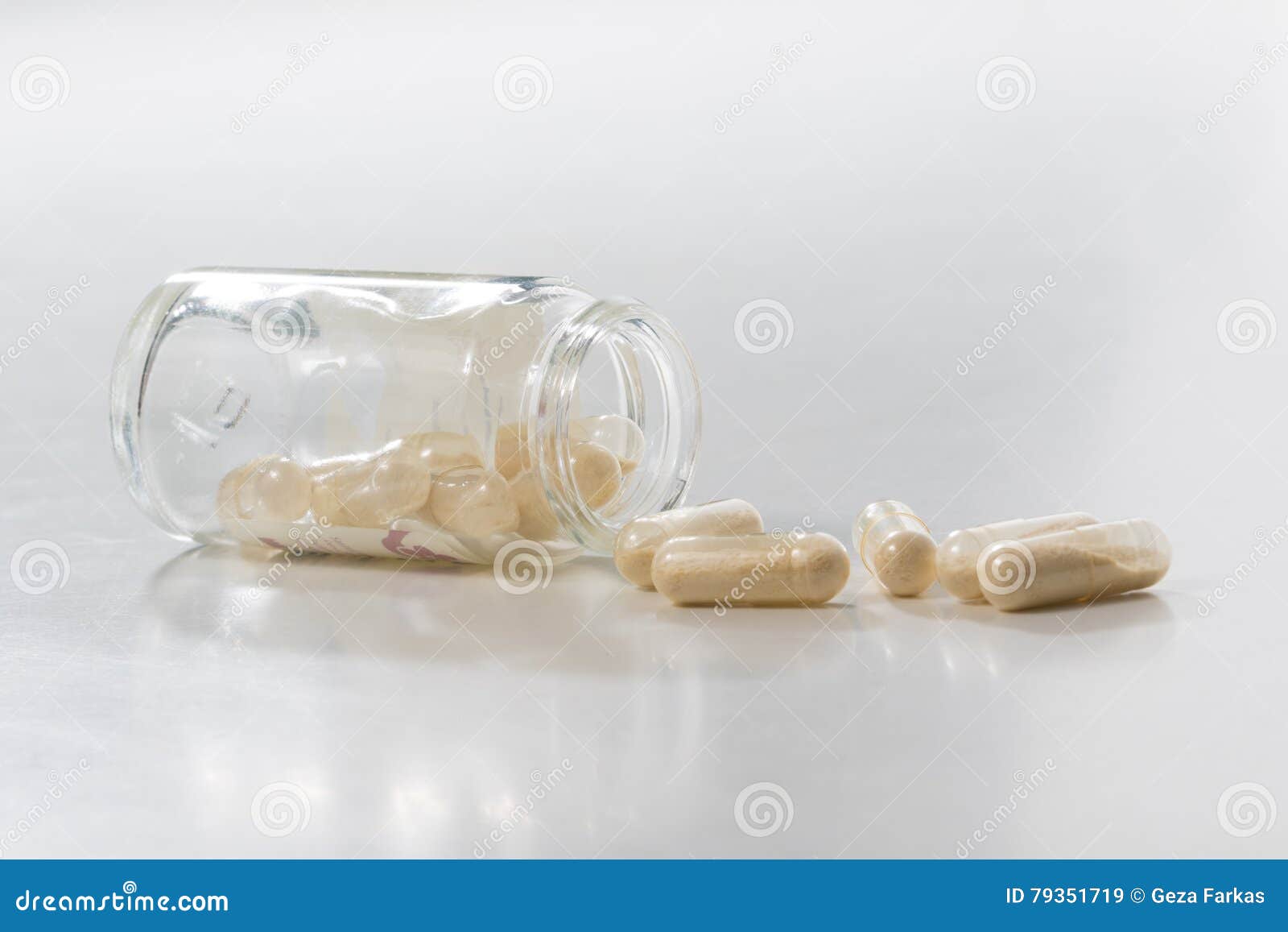Probiotics Capsule in Glass Bottle Stock Image - Image of relief ...