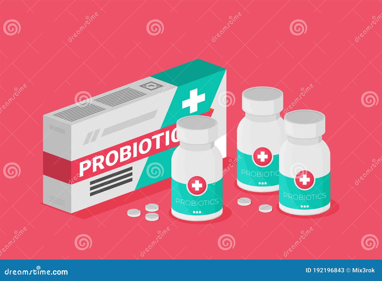 Probiotics Concept in Flat Style Vector Image Stock Vector ...
