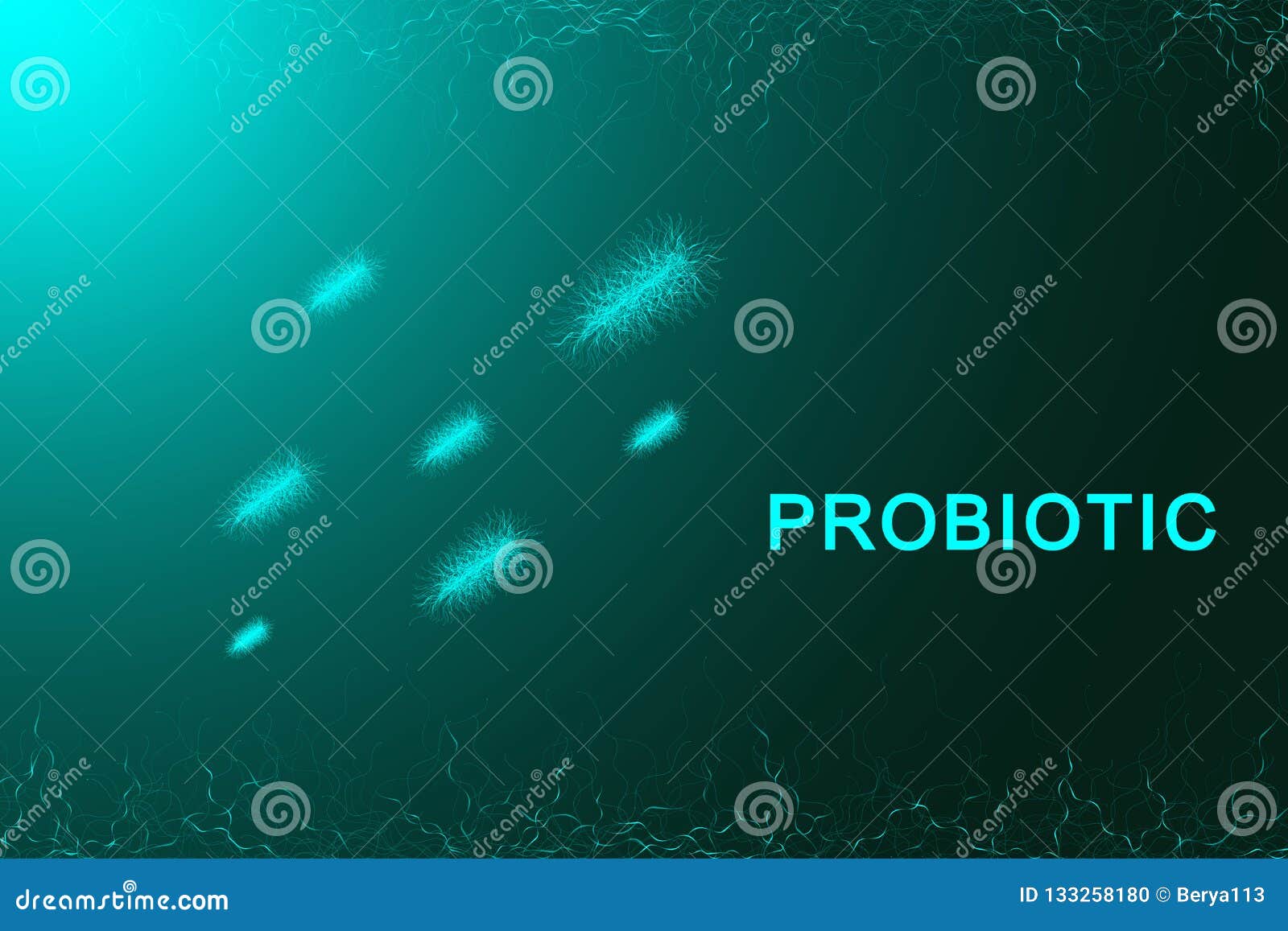 Probiotics Flow. Concept Design Template with Probiotic Bacteria ...