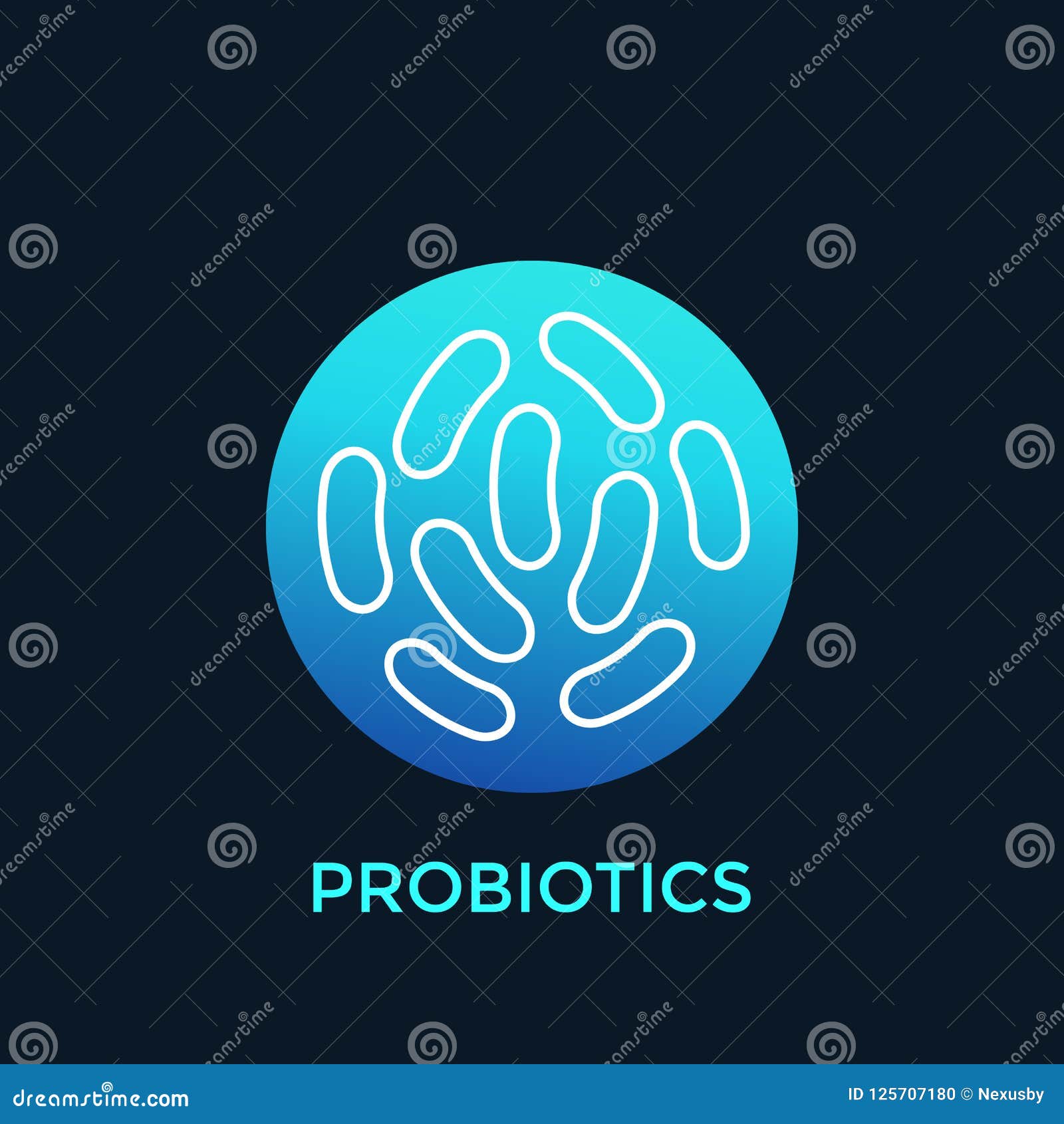 Probiotics Linje Symbol Vektor Illustrationer Illustration Av Symbol