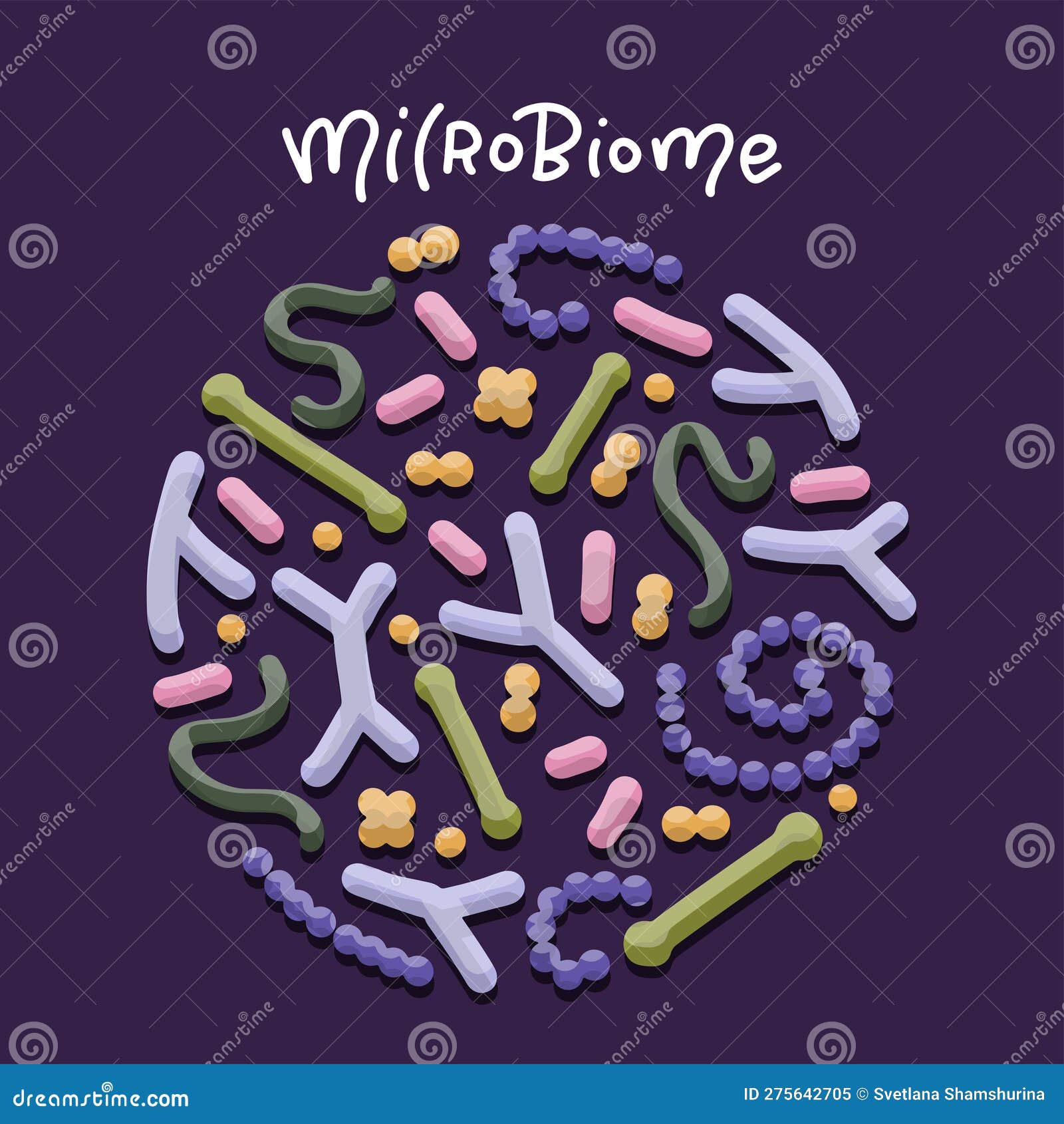 Probiotics Microbiome Concept. Bifidobacterium, Lactobacillus ...