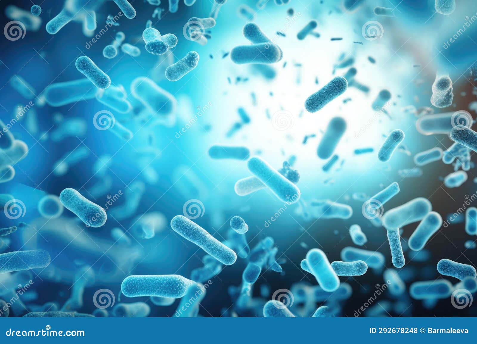 Probiotics. Science Biological Background. Microscopic Bacterias ...