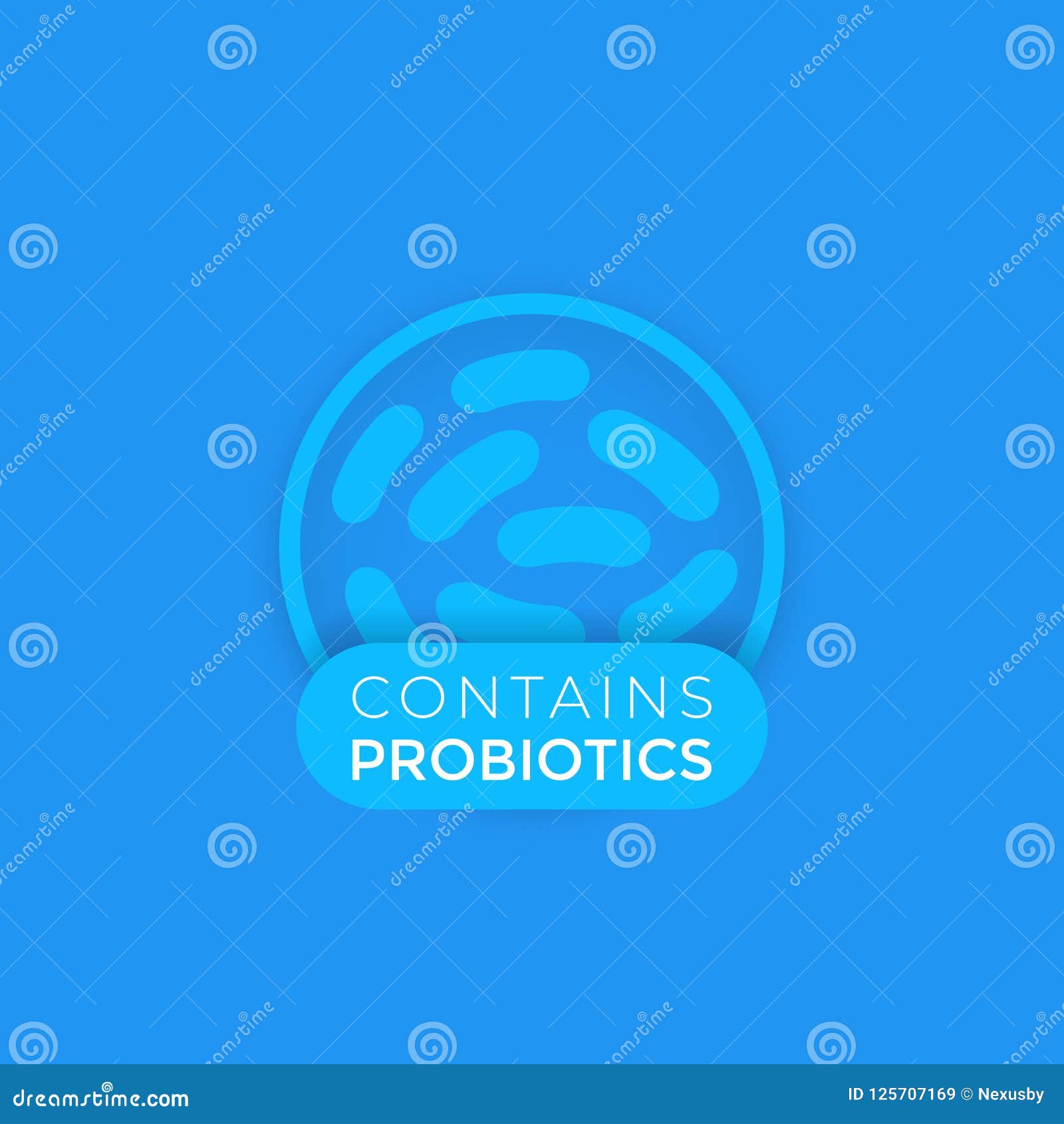 Probiotics Vector Icon, Label Stock Vector - Illustration of blue ...