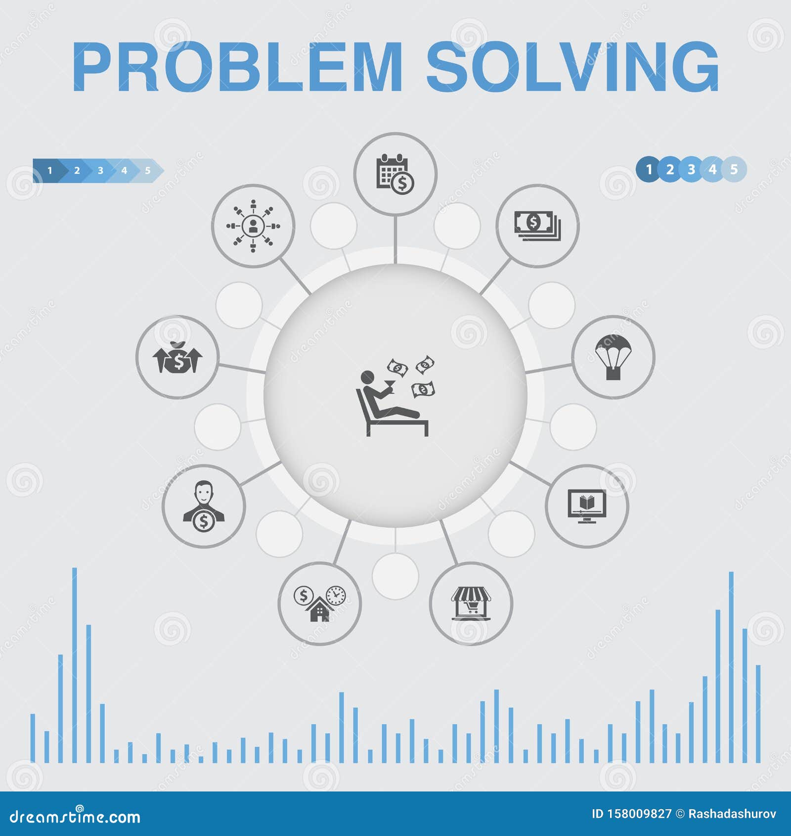 Probleem Oplossen Met Infografisch Met Pictogrammen Vector Illustratie ...