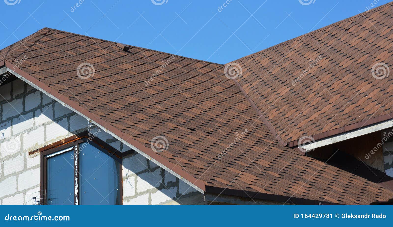 Problem Areas for House Asphalt Shingles Corner Roofing Construction ...