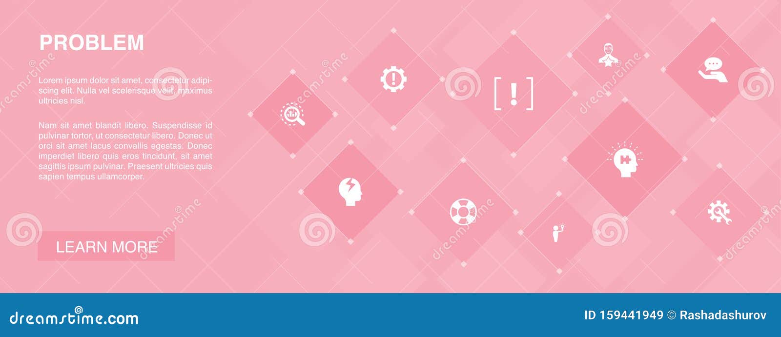 Problem Banner 10 Icons Concept.solution Stock Vector - Illustration of ...