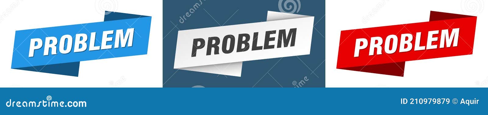 Problem Banner. Problem Ribbon Label Sign Set Stock Vector ...