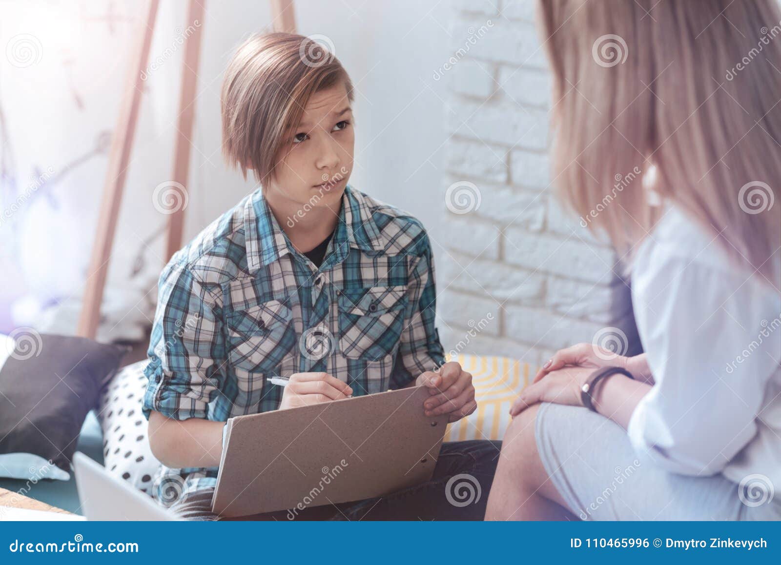 Problem Boy Attending Professional Psychotherapist Stock Photo - Image ...