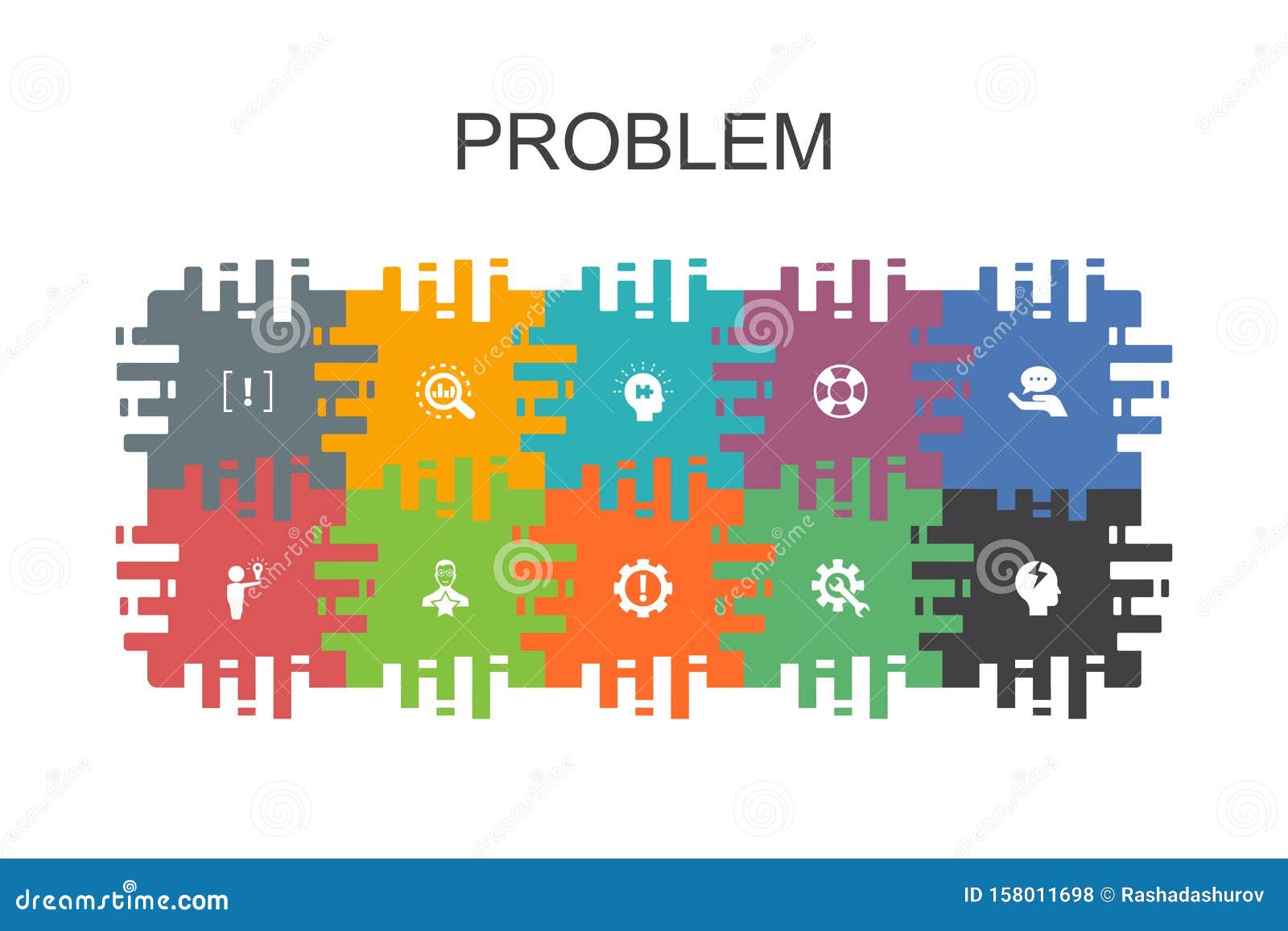 Problem Cartoon Template with Flat Stock Vector - Illustration of ...