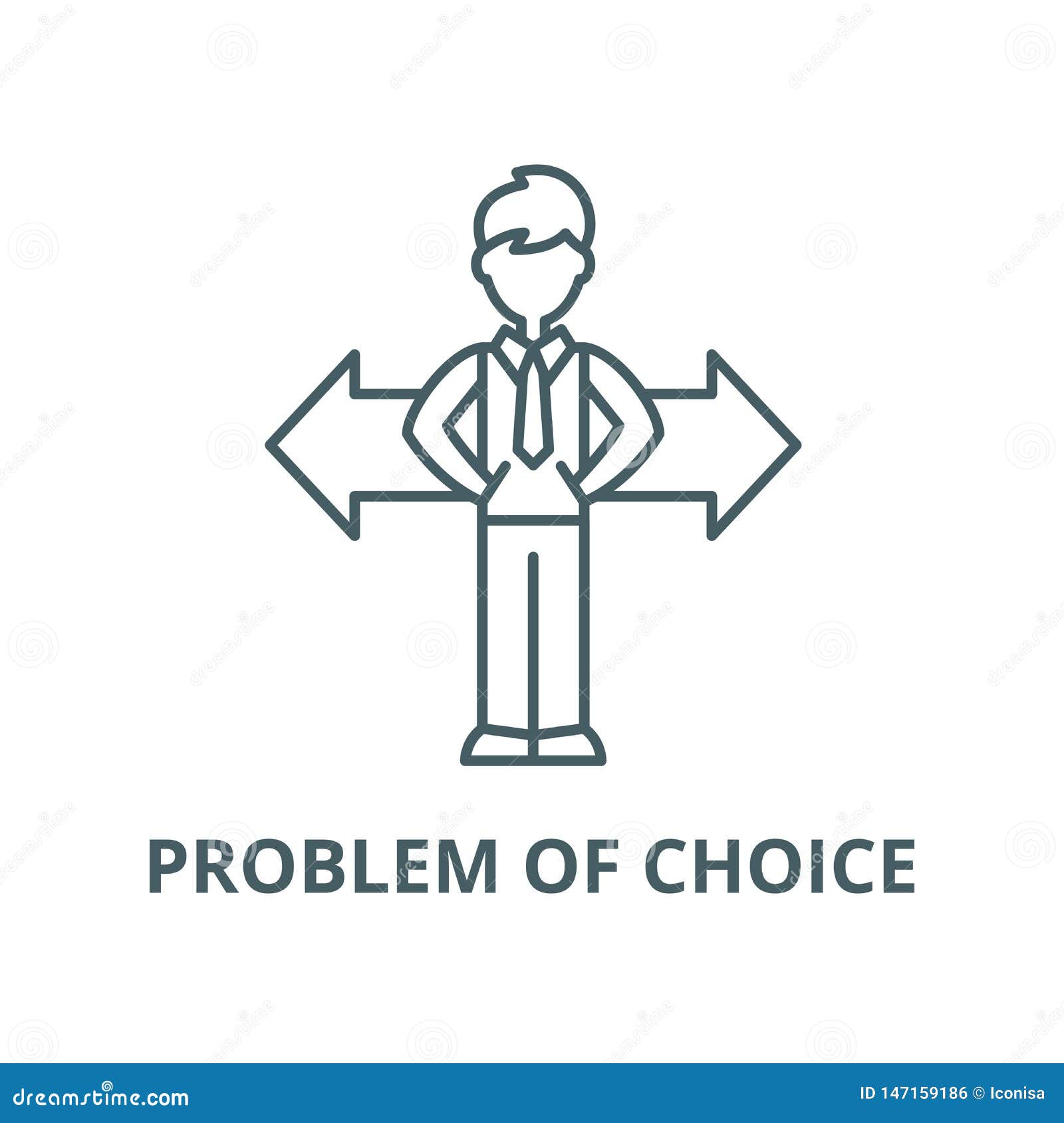 Problem of Choice Vector Line Icon, Linear Concept, Outline Sign ...