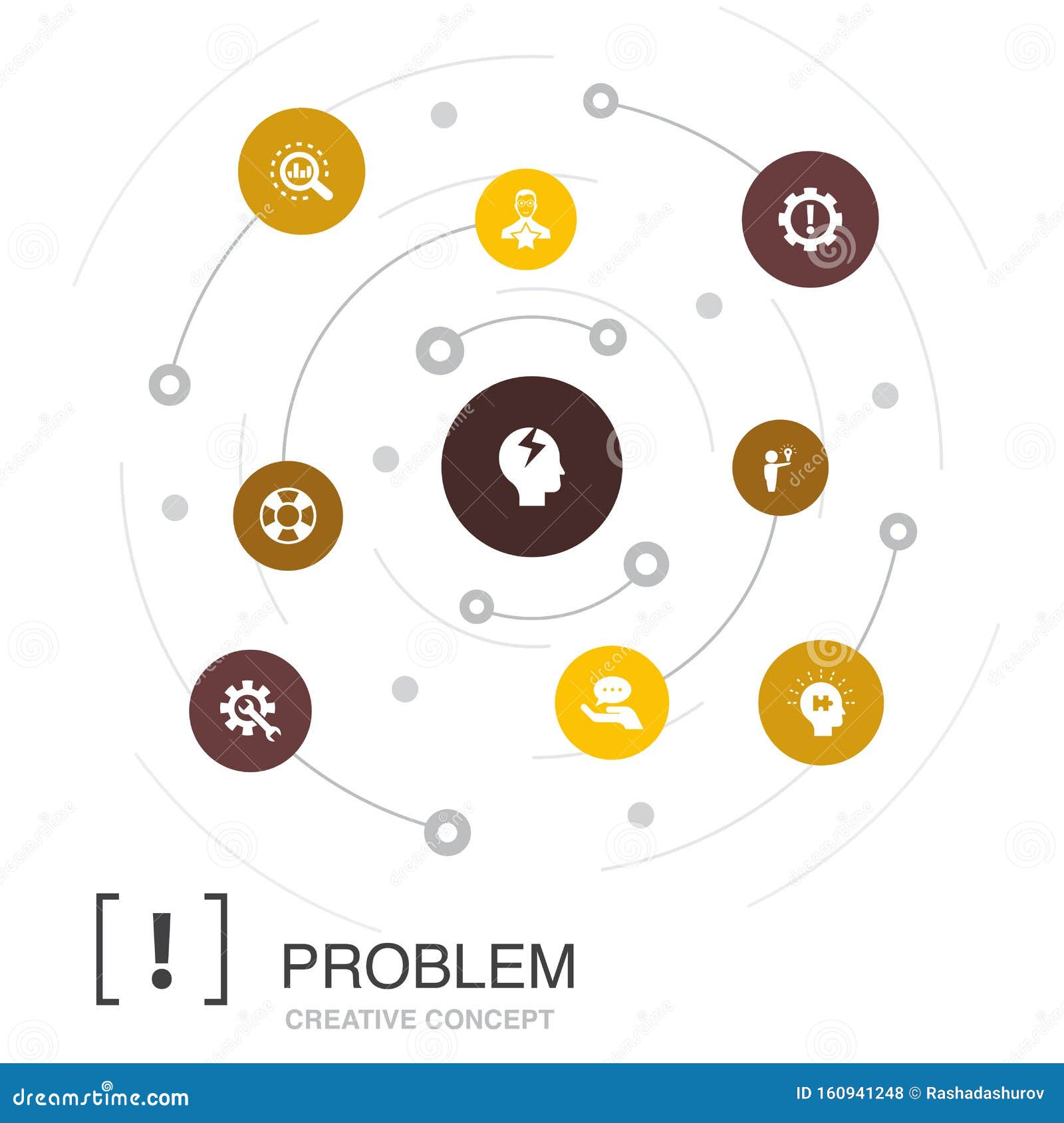 Problem Colored Circle Concept with Stock Vector - Illustration of ...